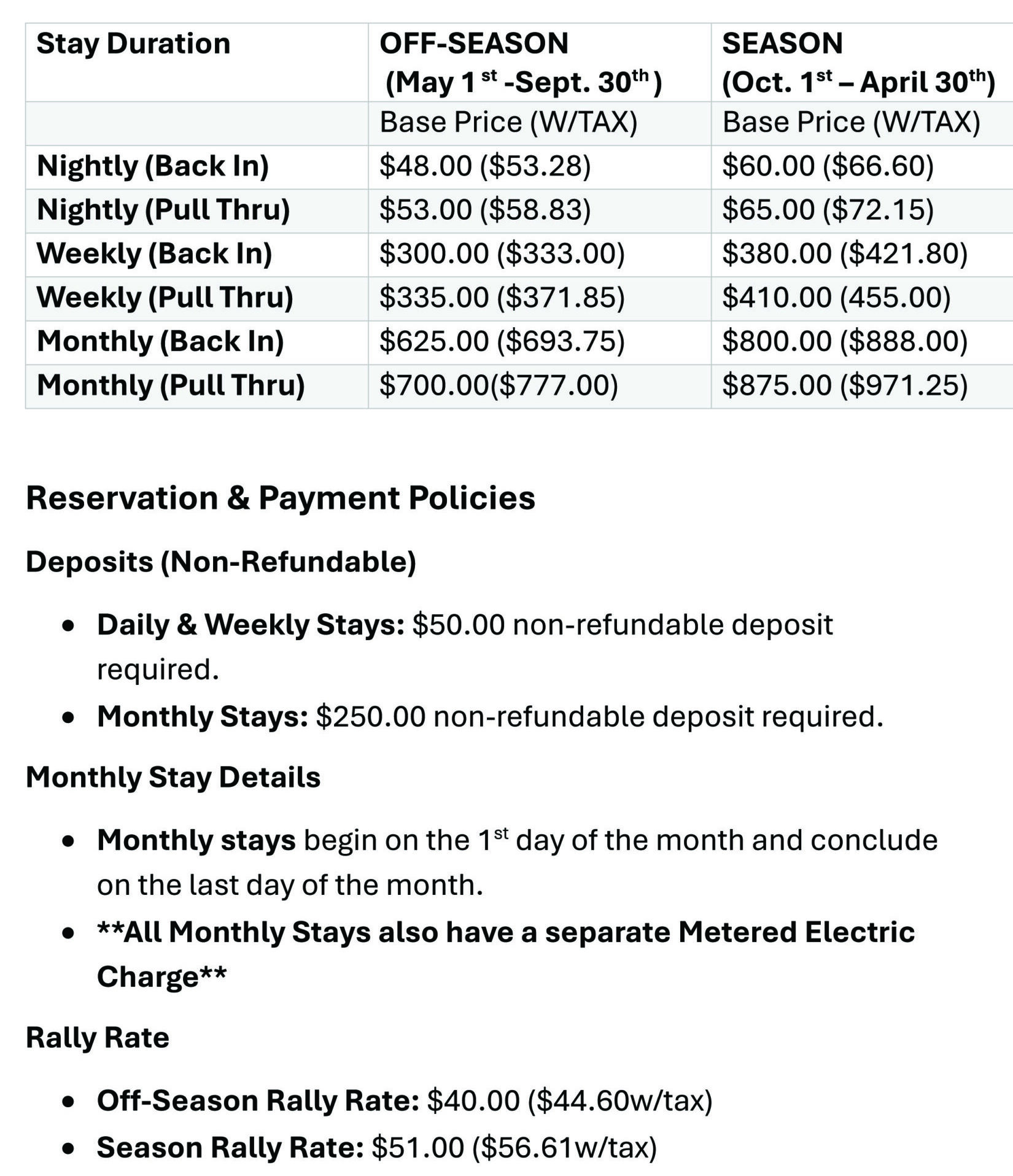 Reservations - Cedar Key RV Resort